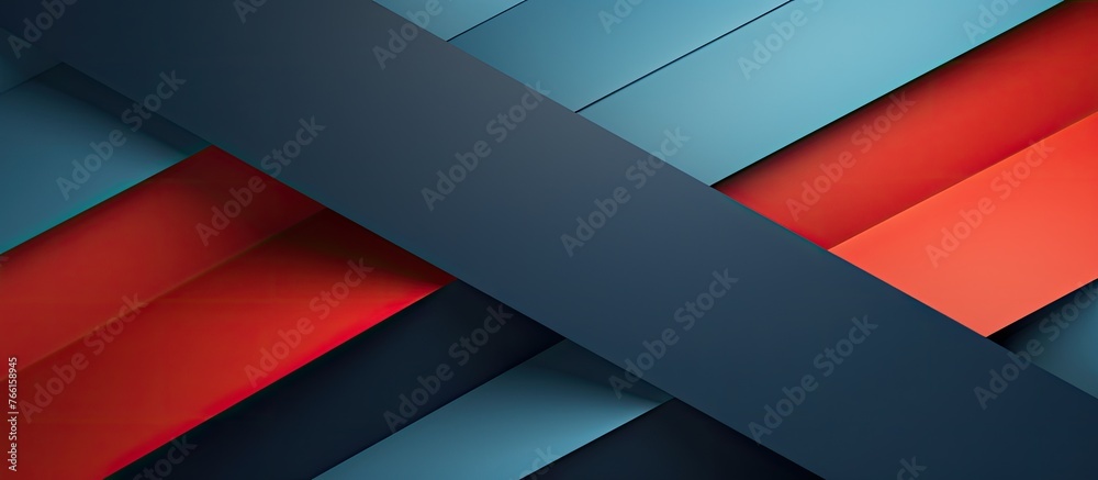 Vivid close up image showing a striking red and blue wallpaper design ...