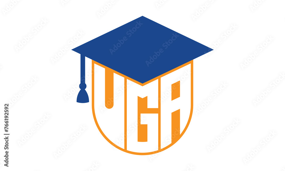 UGA initial letter academic logo design vector template. school college ...