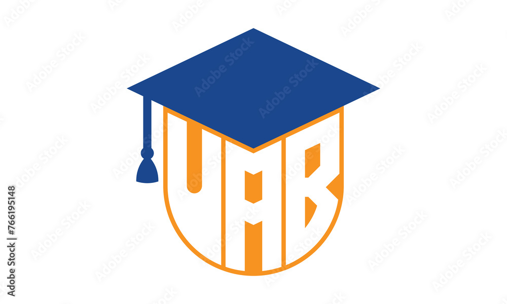 UAB initial letter academic logo design vector template. school college ...