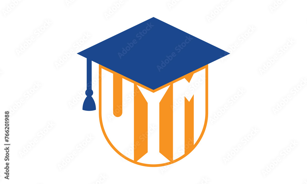 UIM initial letter academic logo design vector template. school college ...