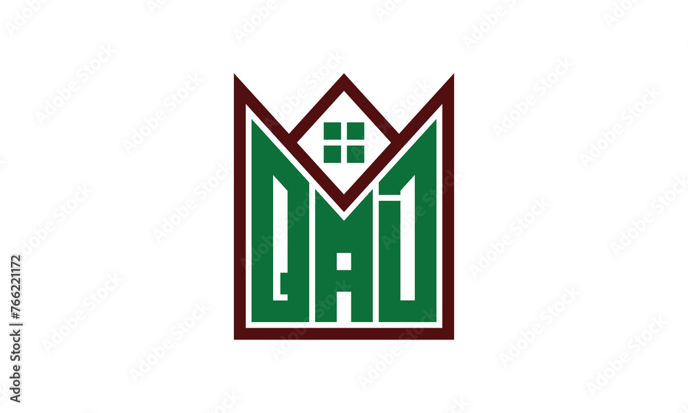 QAD initial letter builders real estate logo design vector ...