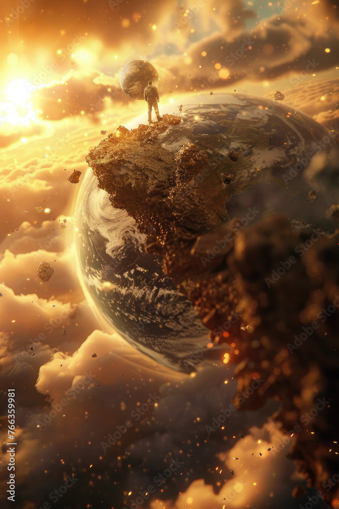 Astronaut on a surreal space landscape - A thought-provoking image ...