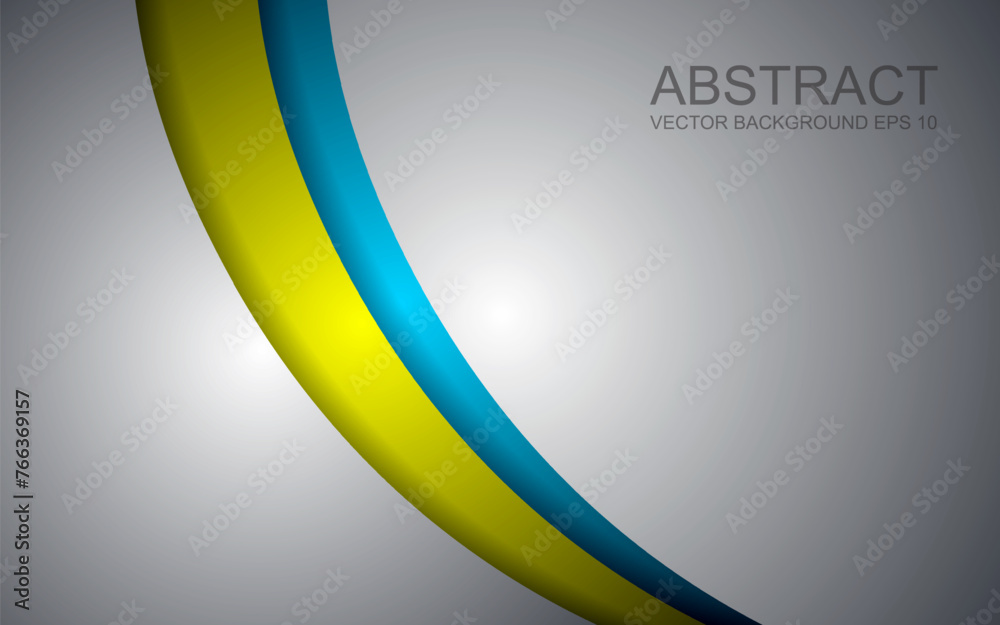 Gradient background of blue and yellow line curves on white color ...