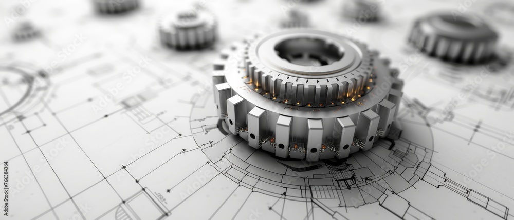 Engineering drawing background. Modern illustration of a mechanical ...
