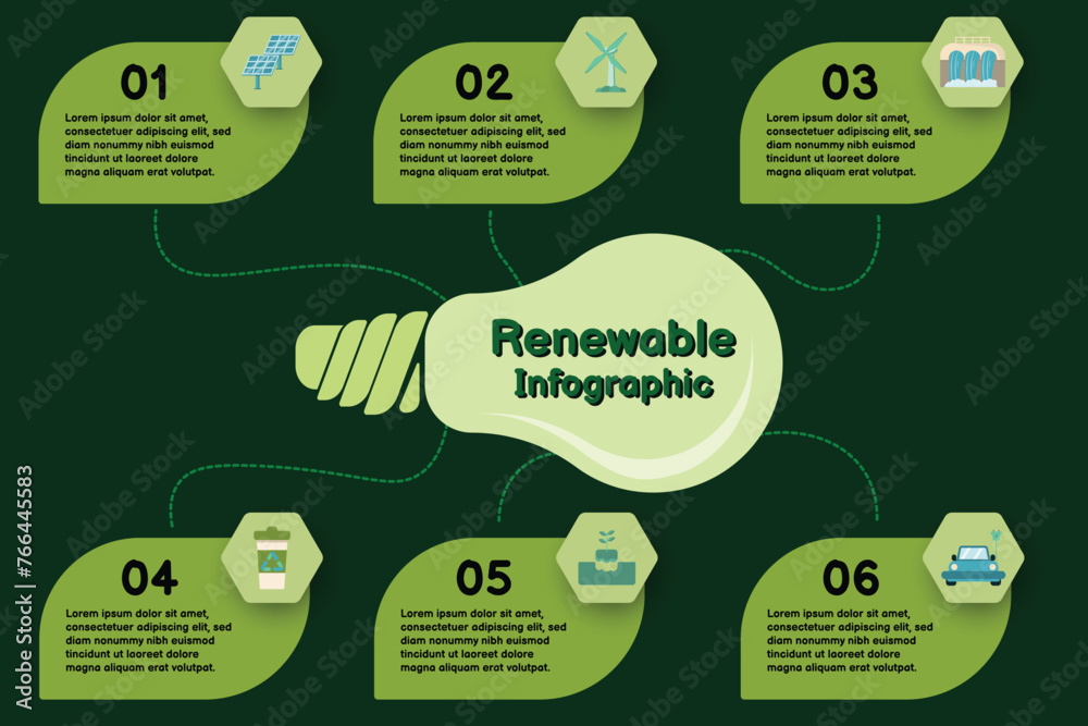 Infographic renewable energy template for energy consumption ...