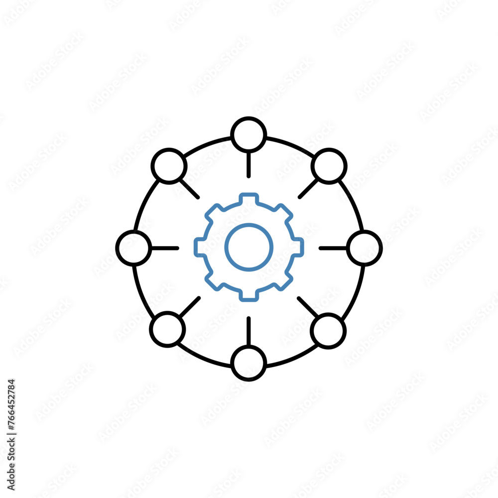 automated system concept line icon. Simple element illustration ...