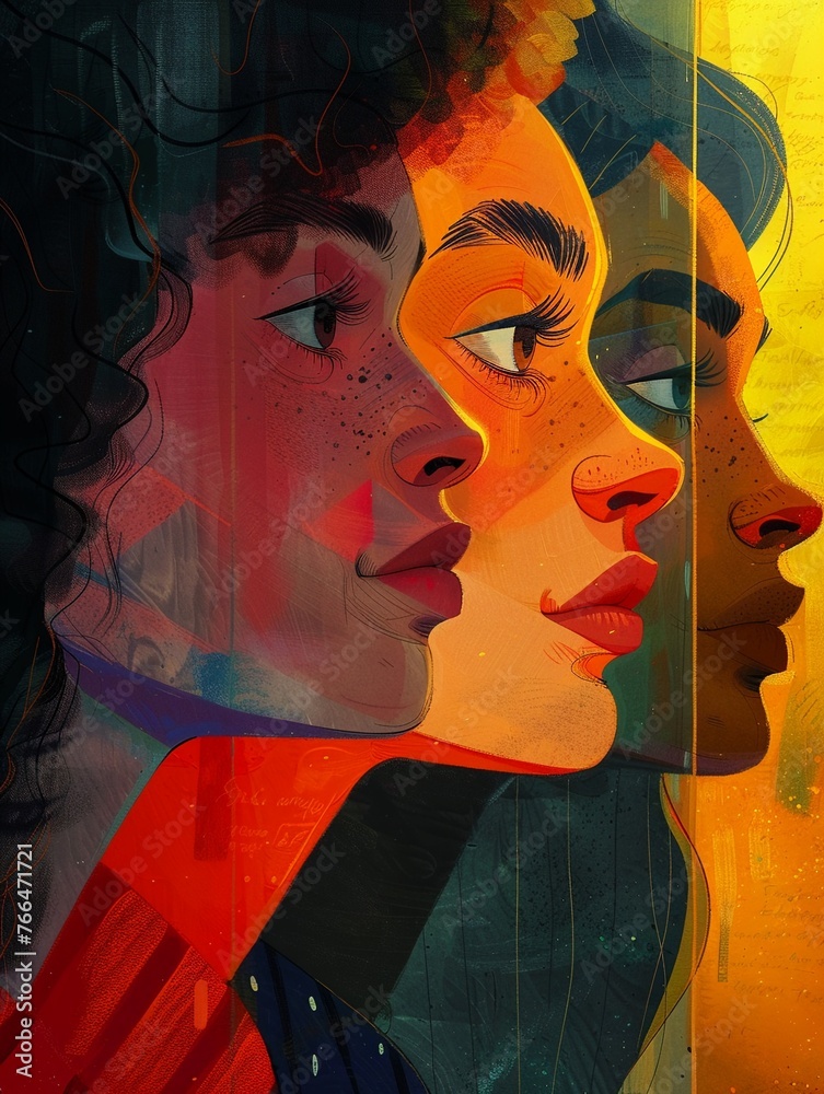 Illustrate a captivating side view of an artists and filmmakers ...