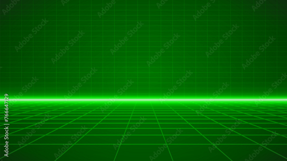 Retro Sci-Fi Background Grid landscape. Digital Futuristic cyber ...