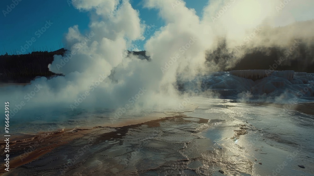 Geothermal Galore Cinematic shots of geothermal hot springs and geysers ...