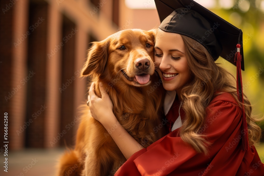 Photography touching moment of a graduate receiving a warm hug from ...