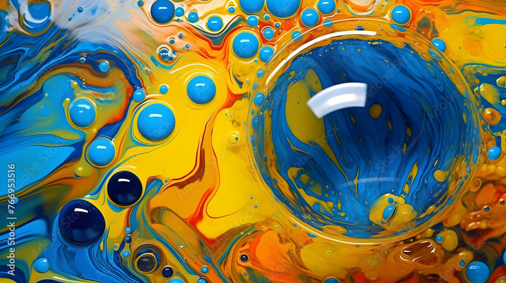 liquid acid texture, bubble, fluid, blue, yellow, glossy, oil ...