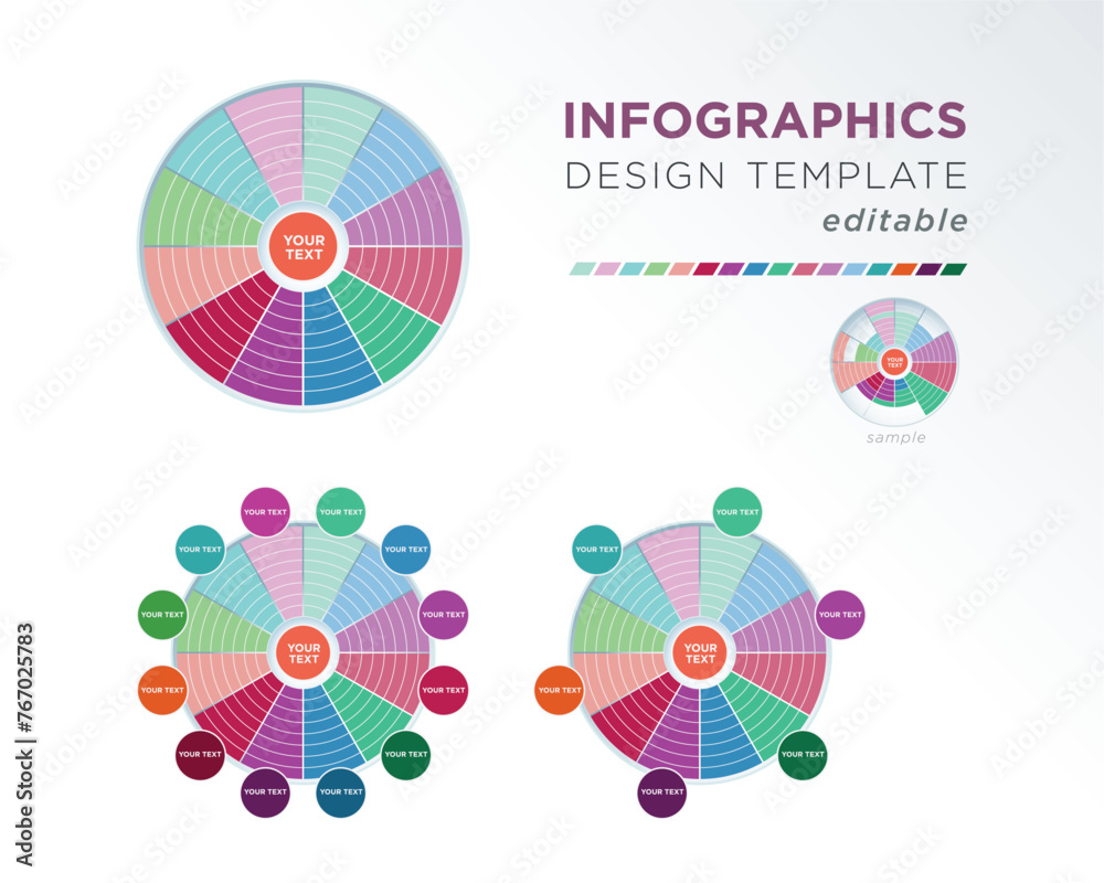 Infographic design template with place for your data. Circle shape ...
