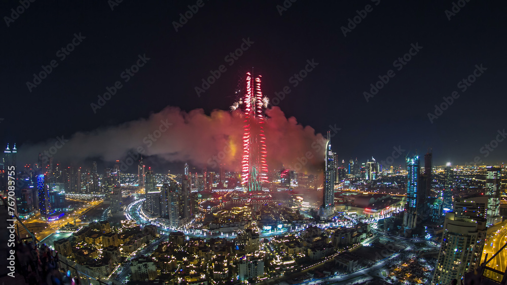 Dubai Burj Khalifa New Year fireworks celebration timelapse and the Fire accident at Dubai, UAE ...