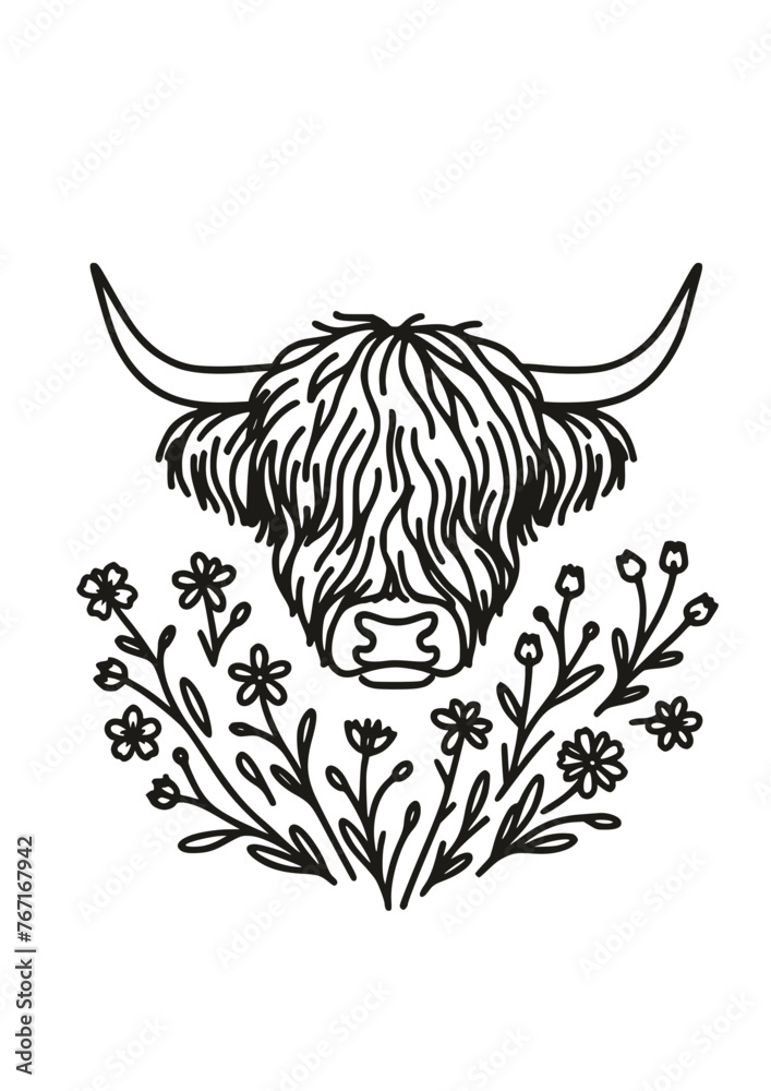 Vektor Highland Cow Svg File | Cow Svg | Highland Cow clipart ...