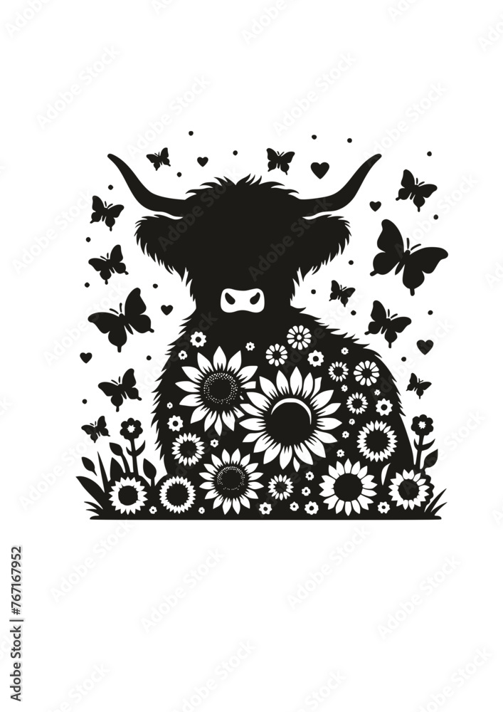 Highland Cow Svg File | Cow Svg | Highland Cow clipart | Highland Cow ...