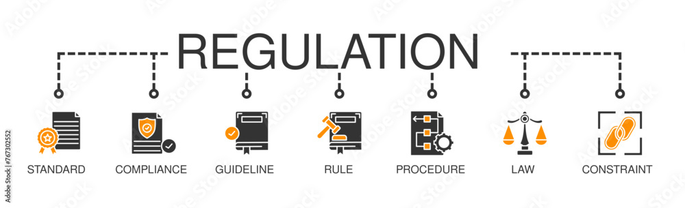 Regulation banner web icon vector illustration concept with icon of ...