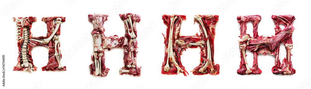 Letter H Horror alphabet and number concept. Halloween isolated text ...