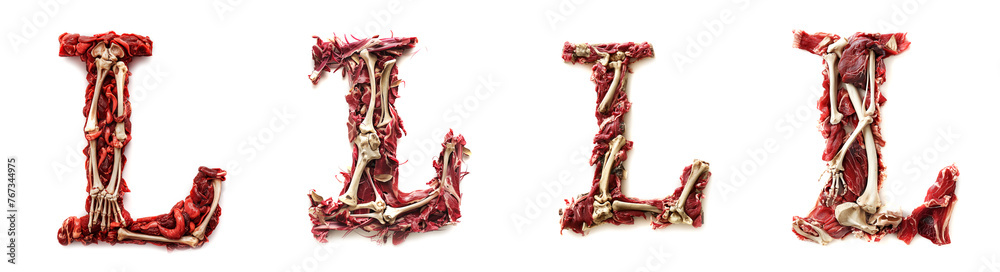 Letter L Horror alphabet and number concept. Halloween isolated text ...