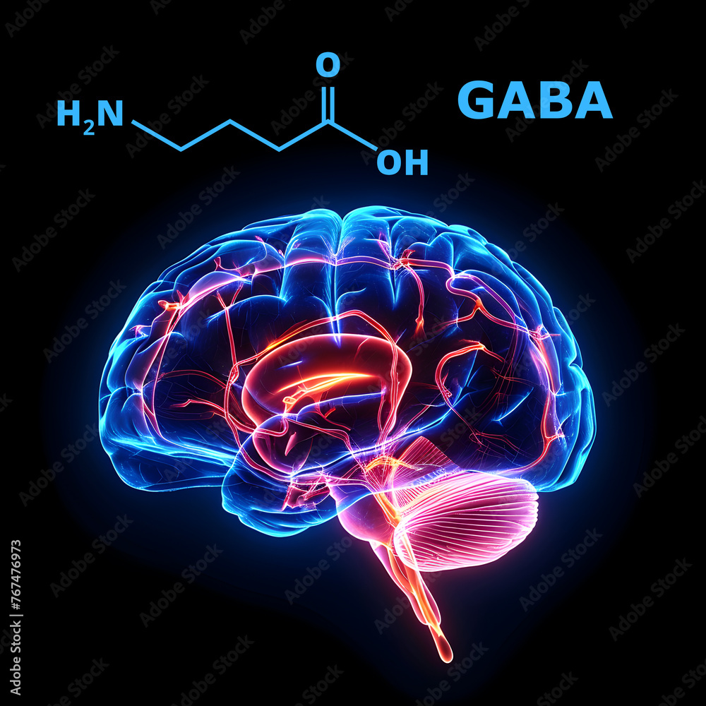 Ilustración de Stock GABA (gamma-aminobutyric acid) molecule ...