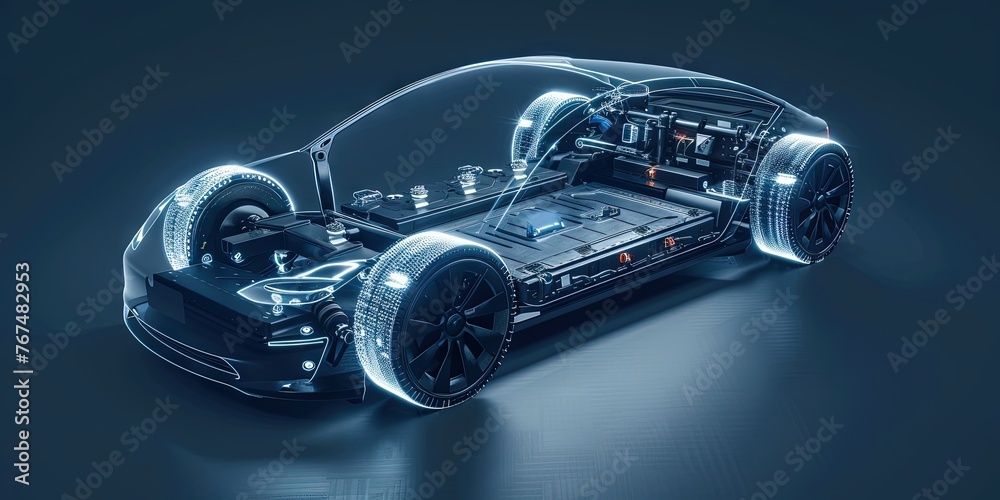 Electric car chassis concept mockup Stock Illustration | Adobe Stock