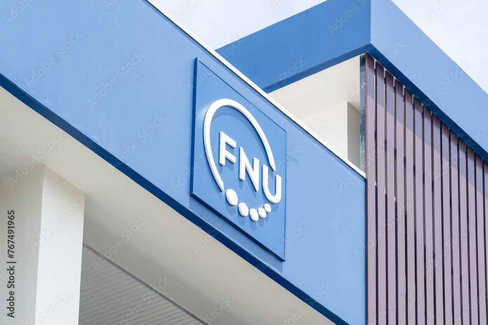 Suva, Fiji - February 28, 2024: The FNU (Fiji National University) logo ...