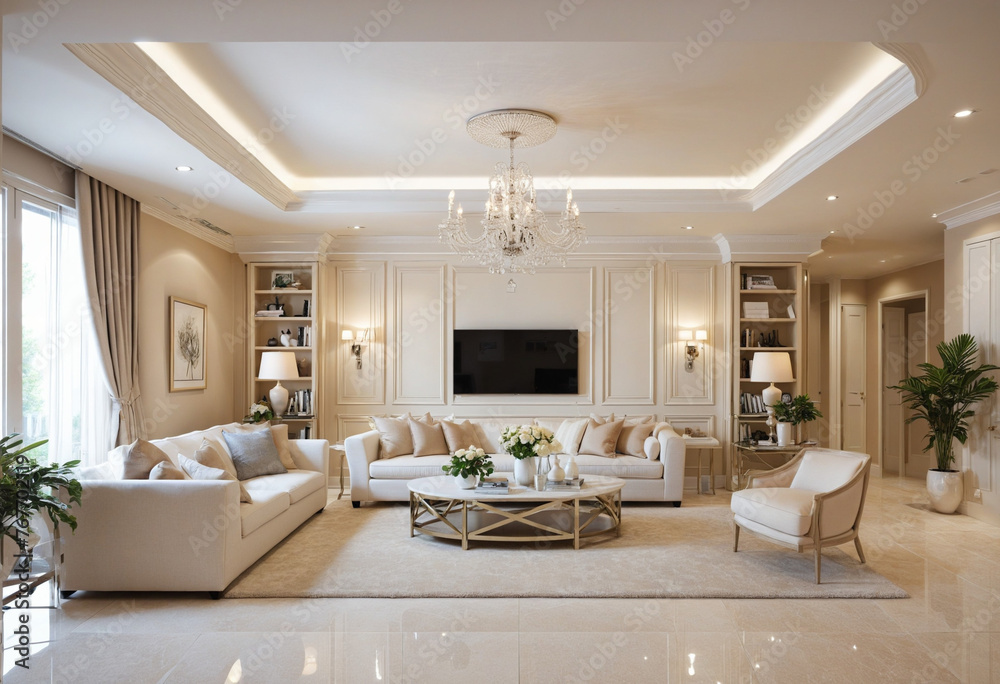 beautiful interior design house renovation with stylish classic formal ...