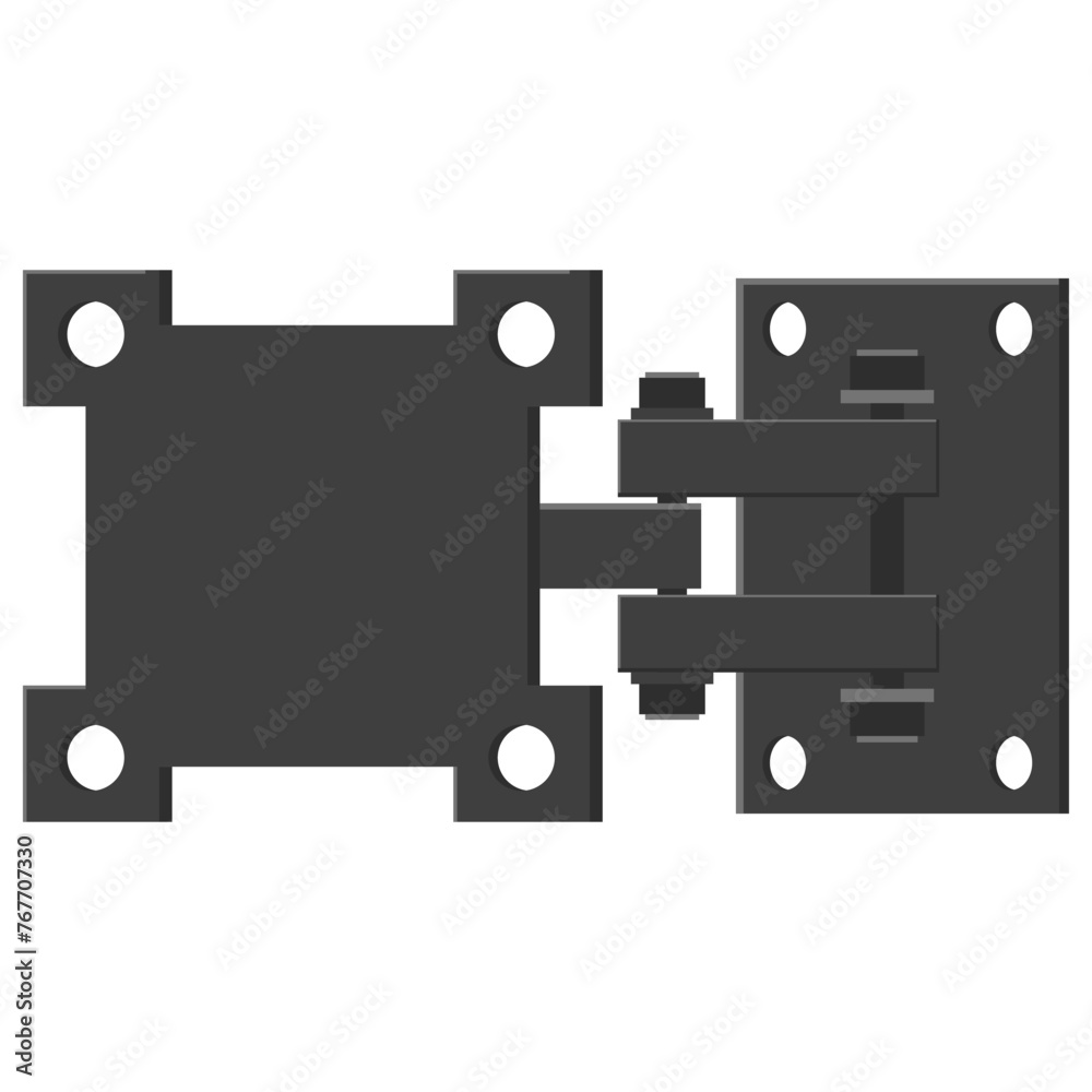 Monitor wall mount vector cartoon illustration isolated on a white ...