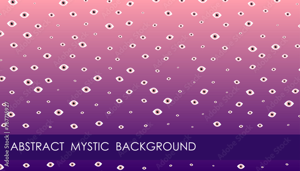 Horizontal esoteric occult abstract background with eyeball, cover ...