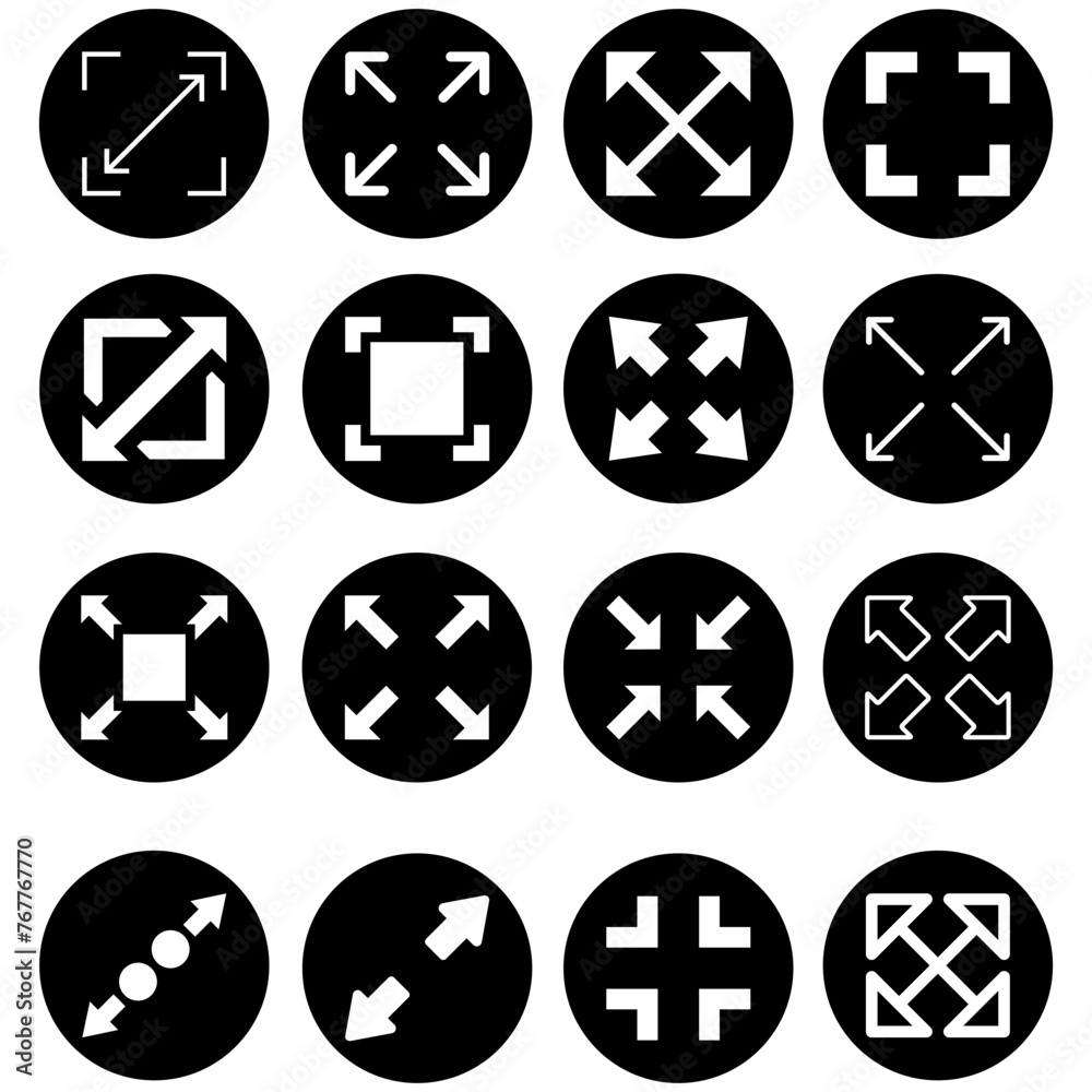 Adobe Illustrator ArtworkFull Screen icon vector set. Expand ...