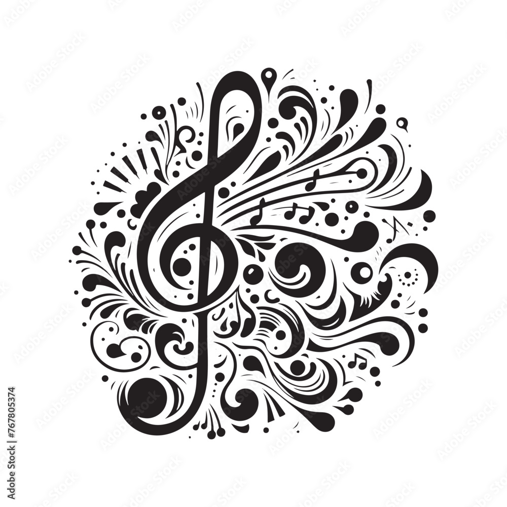 Vector Silhouette Set of Music Notes: Harmonious Collection of Musical ...