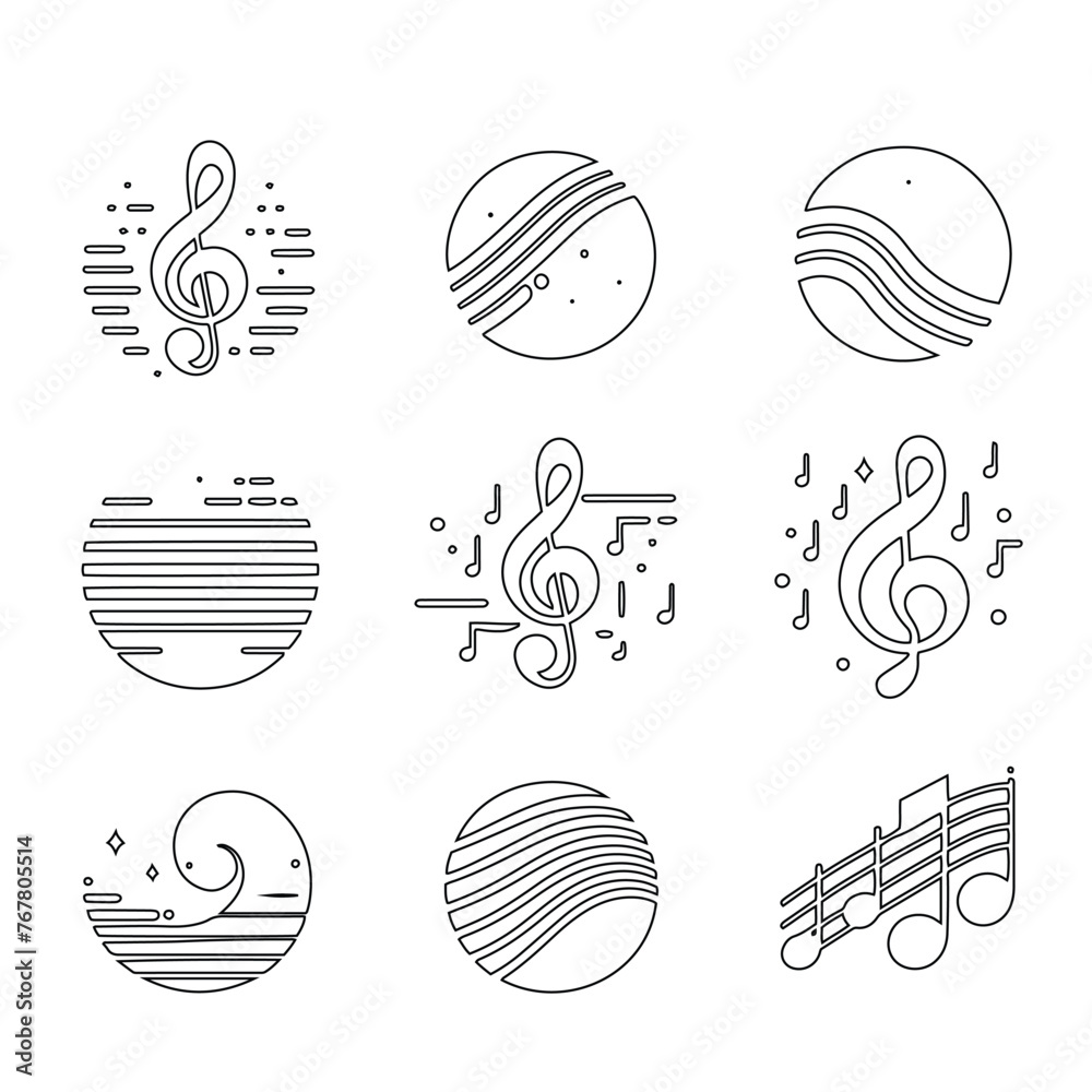 Vector Silhouette Set of Music Notes: Harmonious Collection of Musical ...