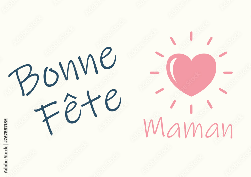 Carte Bonne Fête maman Stock Vector | Adobe Stock