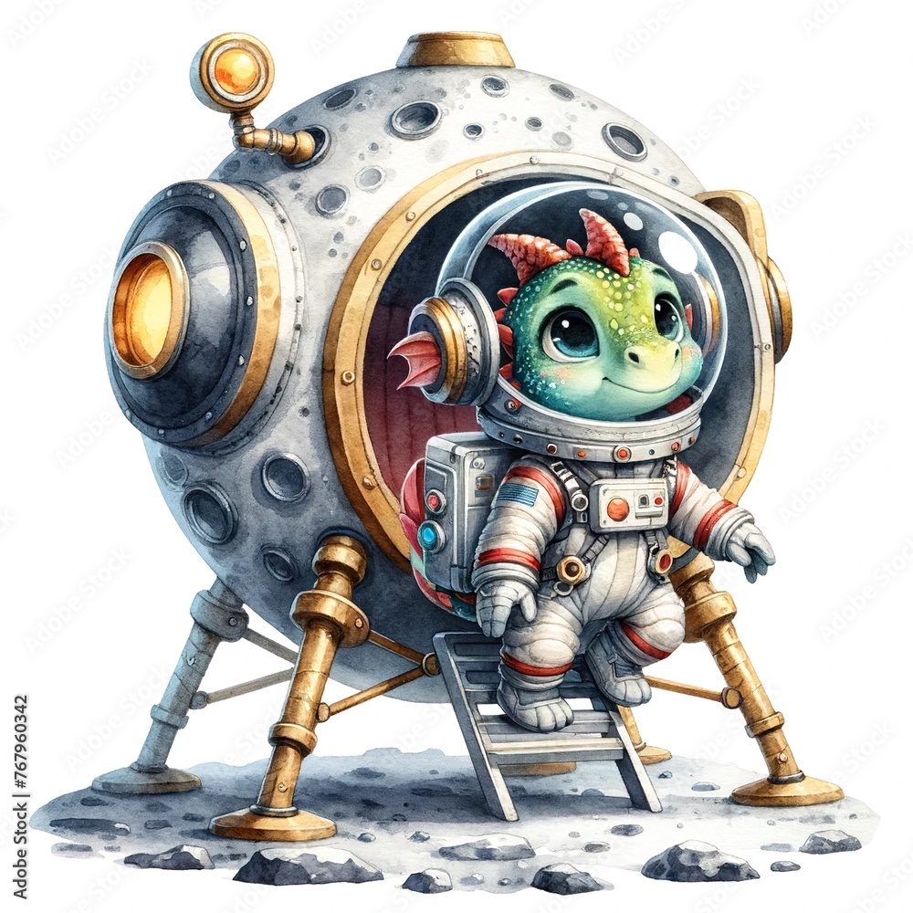 Dragon Astronaut Boarding a Lunar Lander - Merging the mythical with ...