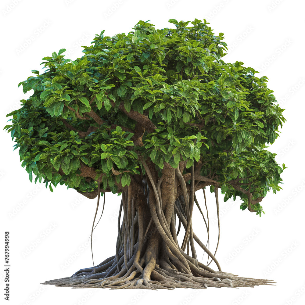 Banyan tree PNG transparent background, green lush with aerial roots ...