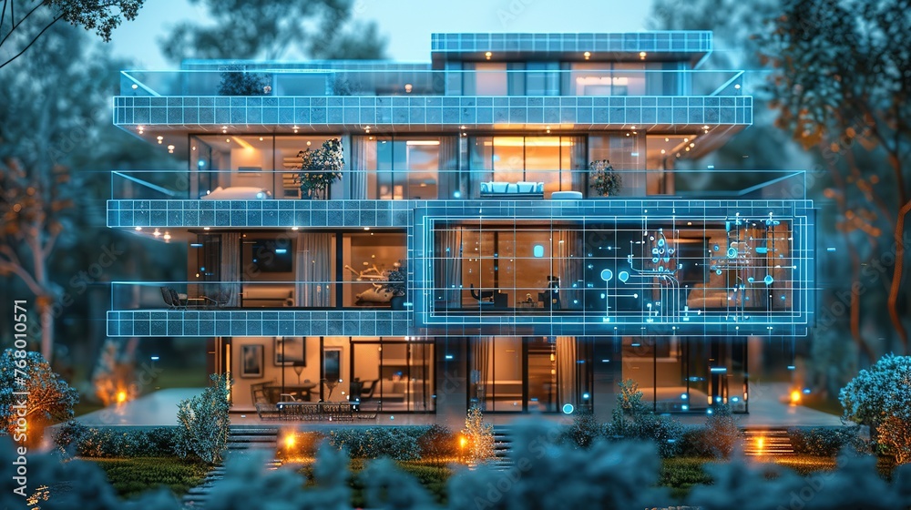 Design concept of a smart building. Engineering of smart building's ...