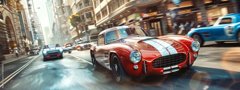 Vintage car rally with electric remakes of classic models from the 50s ...