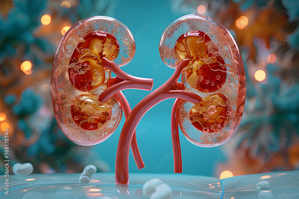 Human kidneys anatomy, structure, physiology, cross-section, Medical ...
