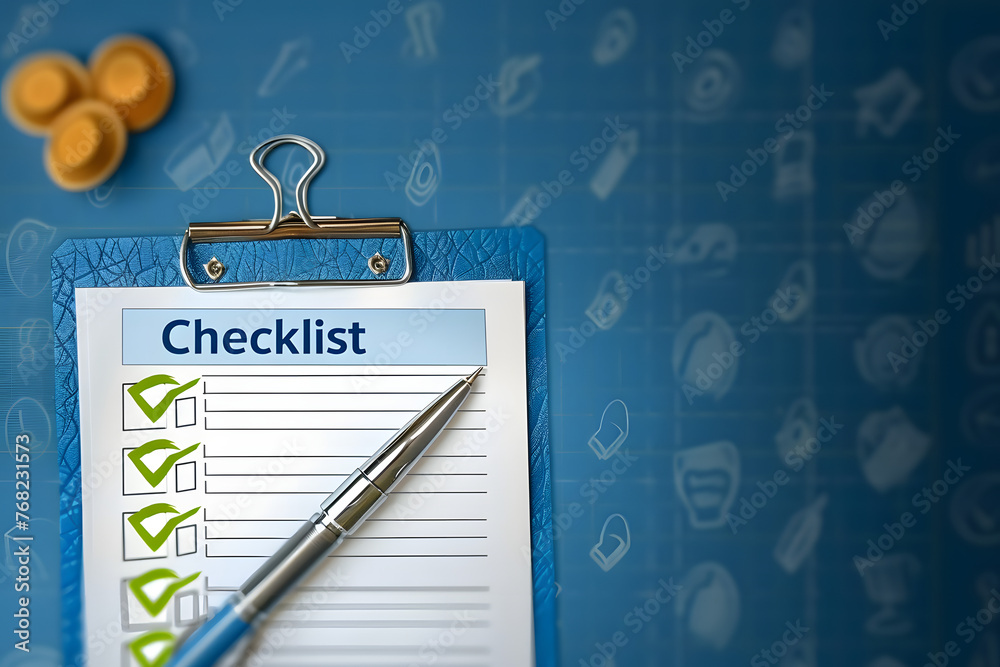 Foto Checklist. Check list document, paper check list and to do list with green checkboxes ...