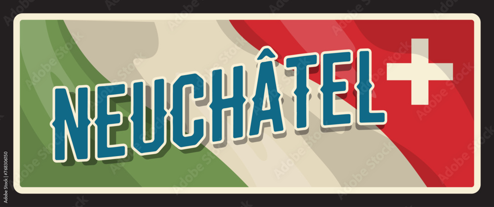 Neuchatel canton in Switzerland, Swiss territory or area. Vector travel ...