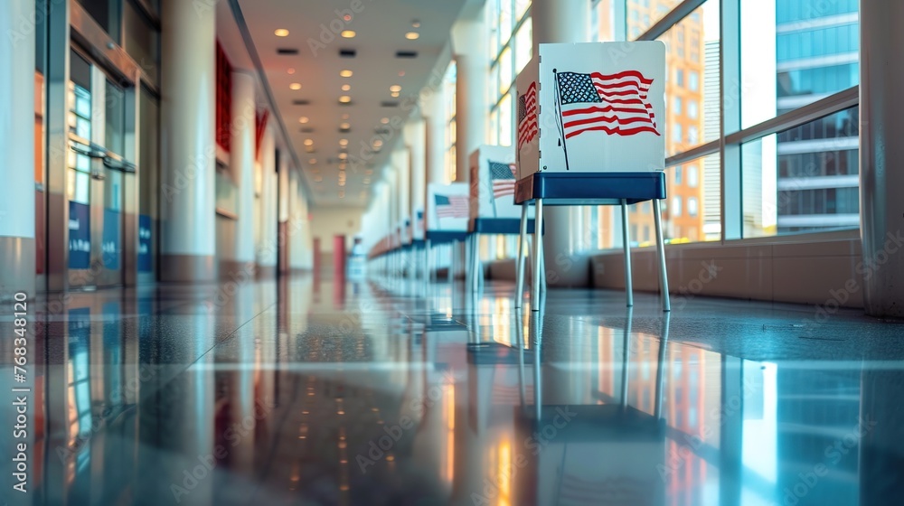 Elections Day in the United States. Picture of an Empty Polling Place ...