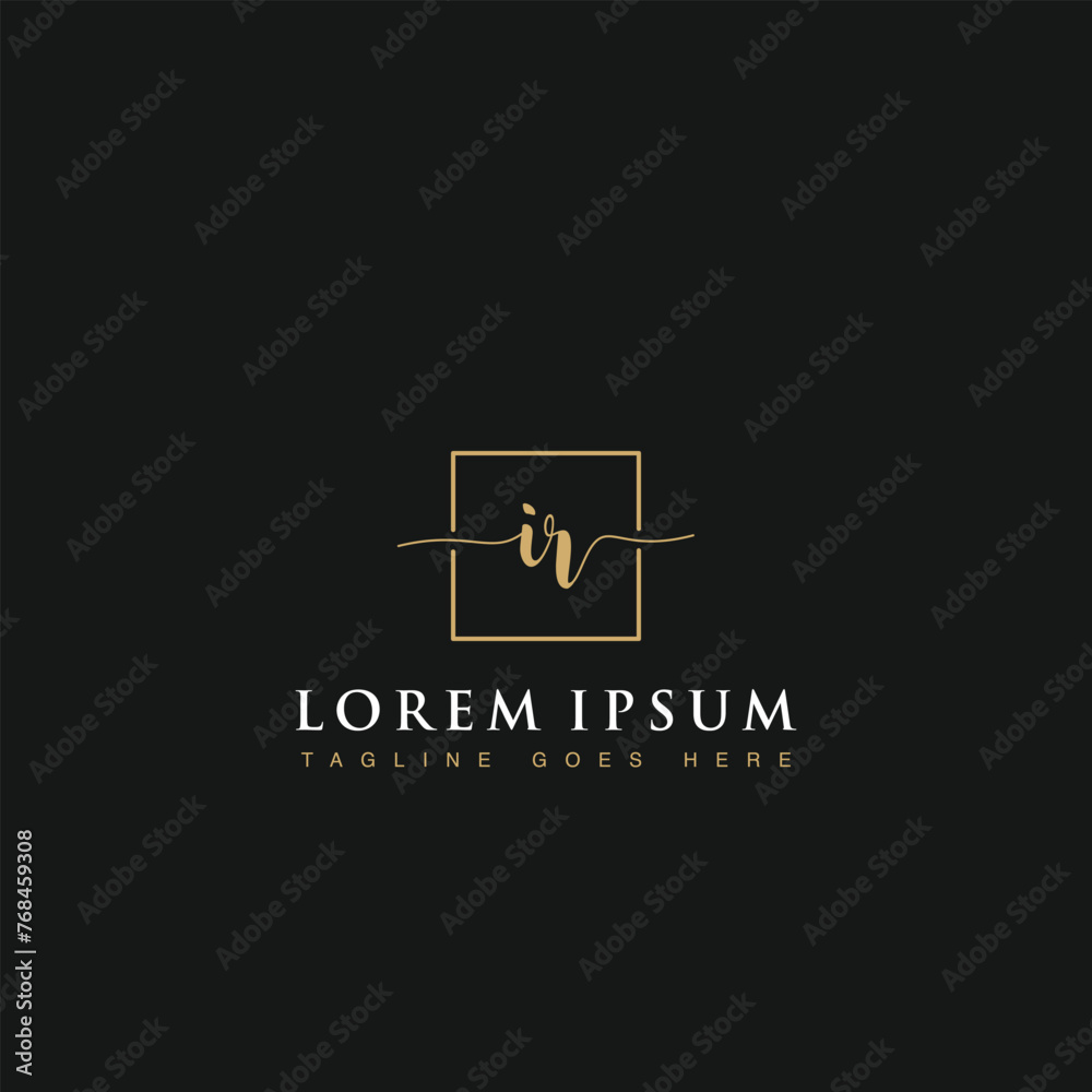 Luxurious minimalist elegant handwritten Initials letters IR linked ...
