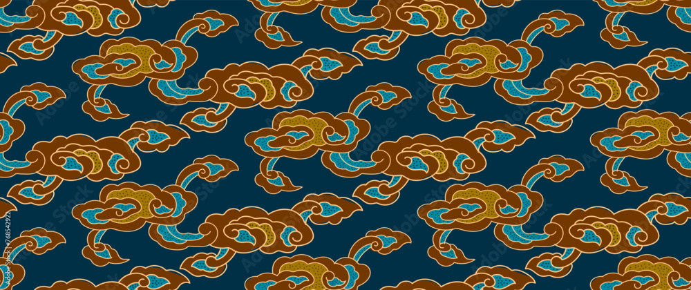Motif Mega Mendung, batik motif typical of West Java Indonesia, curved ...