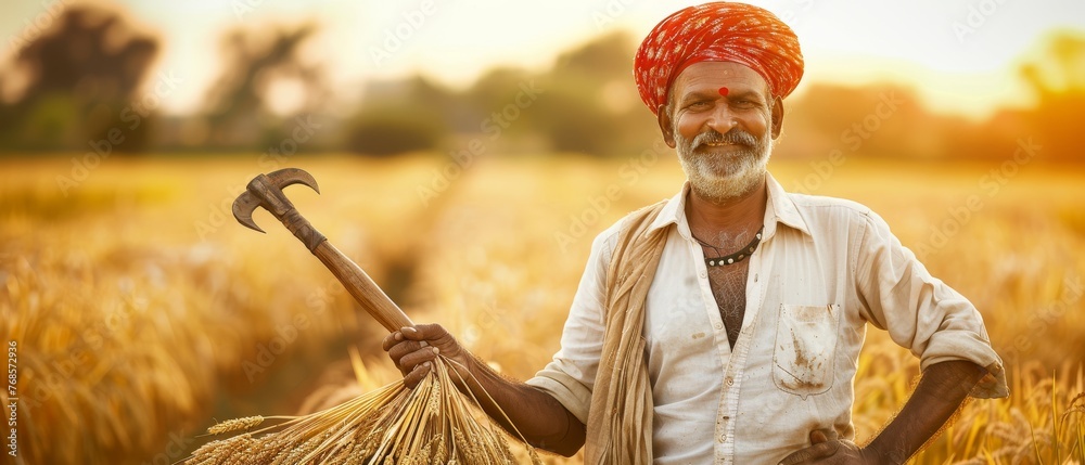 Foto de Stock The concept of good crop yields caused by monsoon rains is represented by a happy ...