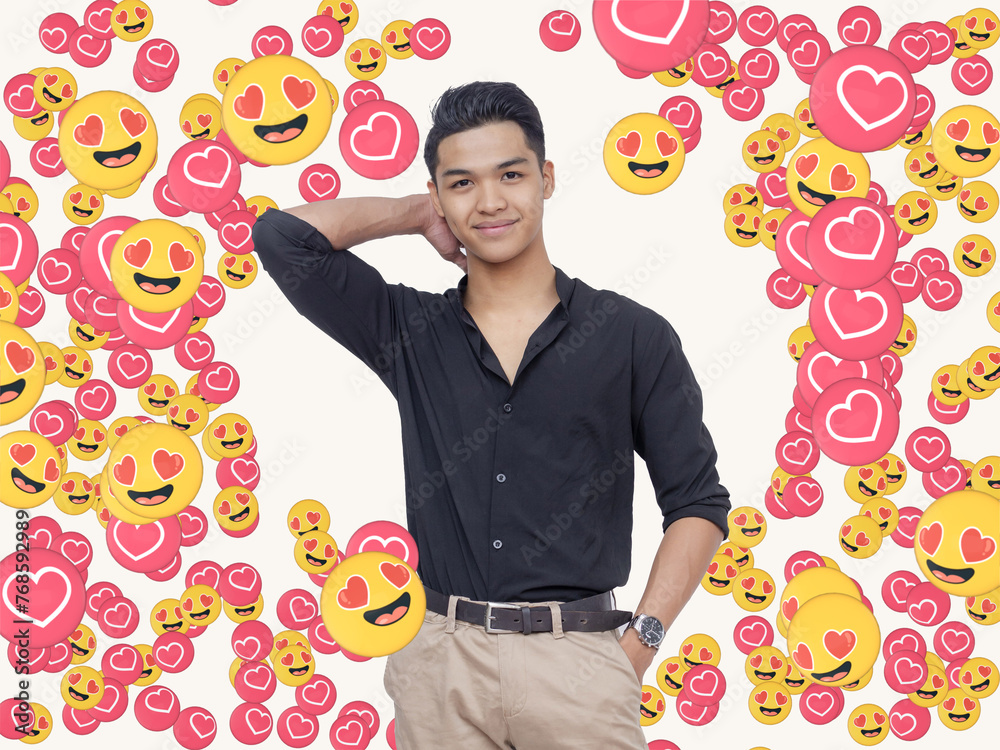 Stock-Foto „A popular influencer garnering love and heart eye emojis ...