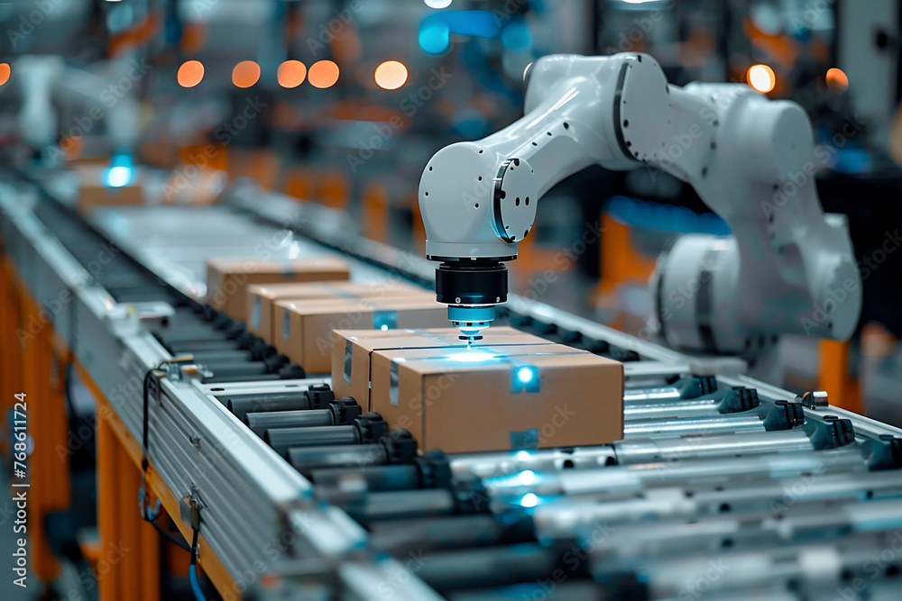 Robotic arm equipped with artificial intelligence technology assembling ...