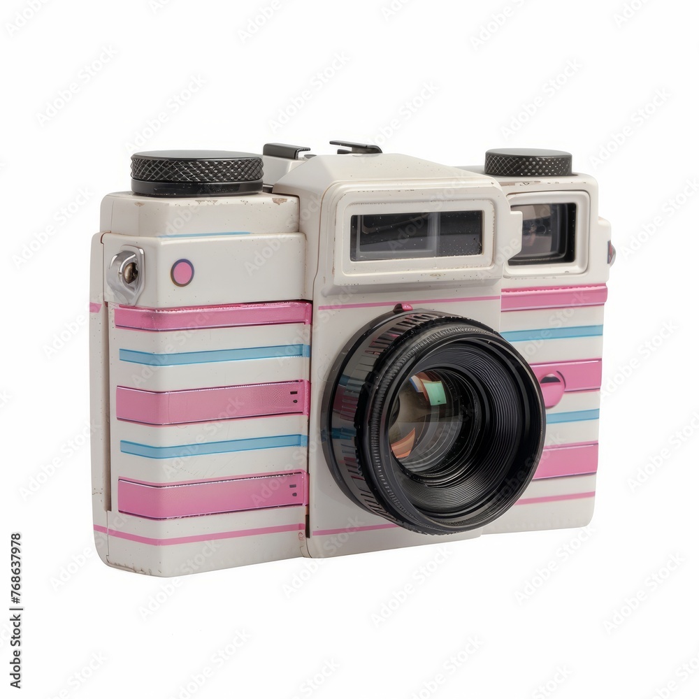 Vintage film photo camera isolated on white background, retro ...