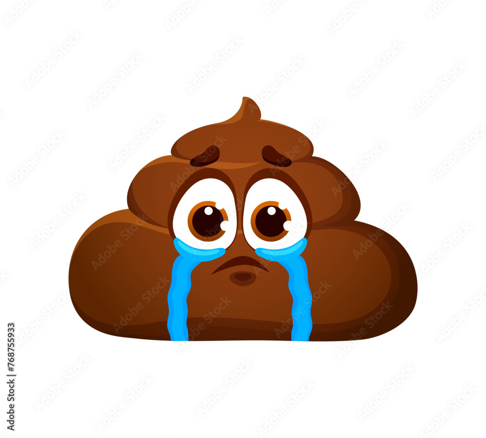 Vector de Stock Crying poop cute cartoon emoji or character. Poo cute ...