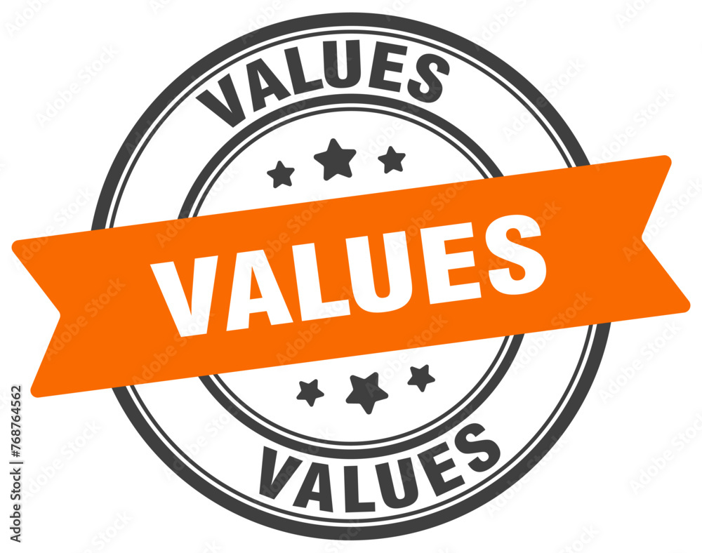 values stamp. values label on transparent background. round sign Stock ...