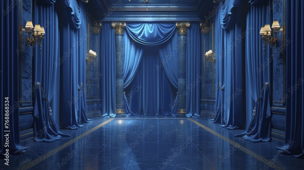 Elegant Sapphire Velvet middle space, border frame with Royal Banquet ...