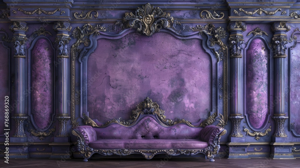 opulent ambiance with a lavish deep purple velvet center, gothic ...